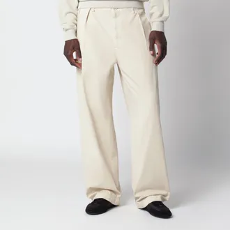 Prada Sandfarbene Baumwollhose
