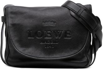 Loewe Hobo Bags - Large Leather Heritage Crossbody - Gr. unisize - in Schwarz - f&uuml;r Damen
