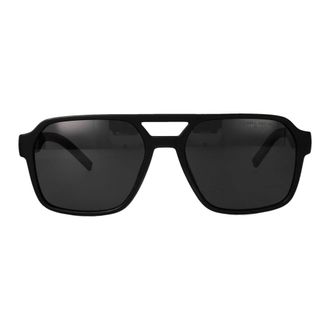 Tommy Hilfiger Rechteckige Sonnenbrille mit Doppelsteg - - Accessories - Herren - Schwarzk - 57 MM