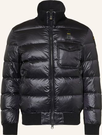 Blauer Daunenblouson Robert schwarz