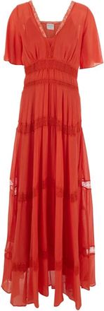 Forte_Forte Femme, Robes, Rouge, Taille: 40 FR Longue robe en voile et dentelle