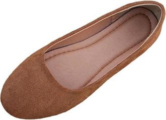 Generic Chaussures de ballet d&eacute;contract&eacute;es et confortables &agrave; bout rond pour femme - L&eacute;g&egrave;res, respirantes et confortables - Chaussures plates classiques &agrave; enfi