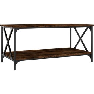 Les Tendances Table basse Ch&ecirc;ne fum&eacute; 100x50x45 Bois ding&eacute;nierie et fer