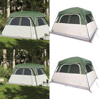 vidaXL Vidaxl - Tente de cabine familiale 6 personnes vert imperm&eacute;able - Tente Famille - Tente Camping - Tente Imperm&eacute;able - Tente Verte - Abri Ext&eacute;rieur