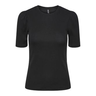 Pieces Damen Pcruka Ss Puff Top Noos, Schwarz, XS