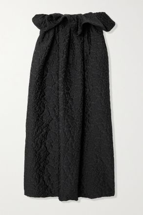 Dries Van Noten Robe Midi Bustier En Jacquard &Agrave; Volants - Noir