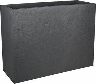 Eda Jardinière rectangulaire Volcania effet pierre - 78,5 x 29,5 x 60 cm - 46 l - Gris anthracite