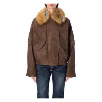 S.W.O.R.D 6.6.44 Bomber Leder Kunstpelz - - Jackets - Damen - Braun - M