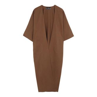 Cortana Culta- langer &uuml;bergro&szlig;er Henna-Mantel - - Jackets - Damen - Braun - L