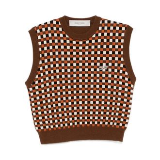 Golden Goose Roby Check Vest - - Knitwear - Damen - Braun - XS