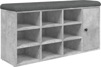 vidaXL Vidaxl - Schuhbank Betongrau 102x32x50 cm Holzwerkstoff