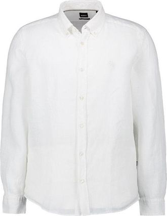 HUGO BOSS Herren Hemd wei&szlig; Leinen