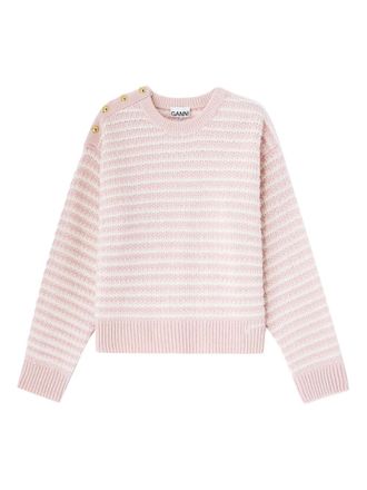 Ganni pull &agrave; rayures - Jaune