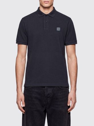 Stone Island Polo slim fit en coton &agrave; manches courtes avec &eacute;cusson logo Compass