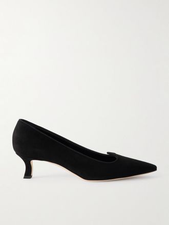Manolo Blahnik Escarpins En Daim Euridi 50 - Noir
