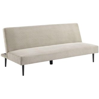 Sweeek 3-Sitzer Schlafsofa mit Cordbezug und Metallbeinen, Cord, Greige