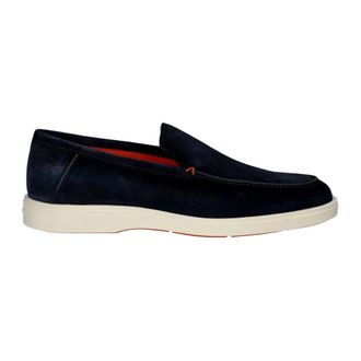 Santoni Homme, Chaussures, Bleu, Taille: 42 1/2 EU Mocassin Bleu avec Semelle Orange