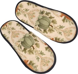 Generic Pantoufles color&eacute;es avec noeud en forme de citrouille pour homme et femme - Automne - Feuilles d&eacute;rable - Antid&eacute;rapantes - Confortables - En mousse &agrave; m