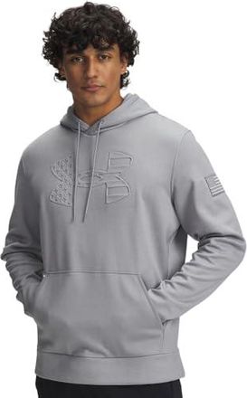 Under Armour Sweat &agrave; capuche pour homme Motif drapeau am&eacute;ricain, (035) Acier chin&eacute; moyen/gris titane, X-Large