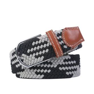 Generic Ceinture &eacute;lastique en toile tiss&eacute;e avec boucle ardillon tricot&eacute;e pour homme et femme, 52, 3.3cmX107cm