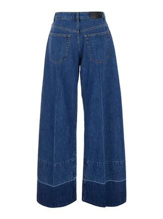 Givenchy Womens Jeans Wide-Leg Blue Denim Cotton