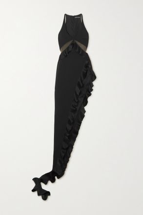 DAVID KOMA Robe Aus Cr&ecirc;pe - Schwarz