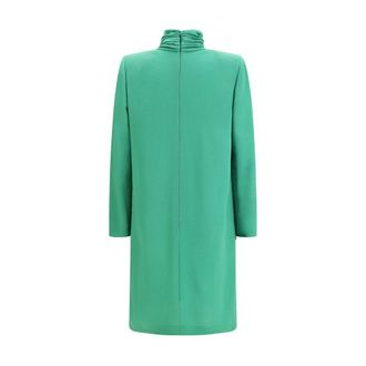 Valentino Garavani Knotted Neck Wool Dress - Green