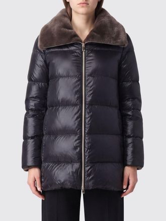 Herno Doudoune courte en nylon matelass&eacute; d&eacute;perlant avec col en fourrure