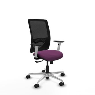 Piqueras y Crespo Drehstuhl Zulema Mesh mit wei&szlig;en und schwarzen Armlehnen, h&ouml;henverstellbare Lendenwirbelst&uuml;tze, ausgestattet mit Sincro 3 Positionen und Schneideschau