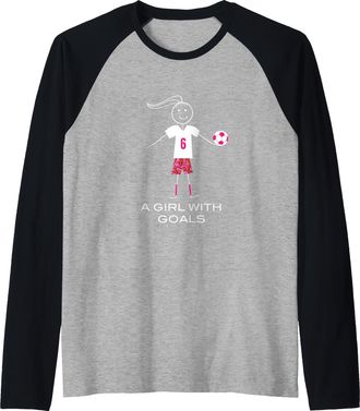 Whyitsme Design Lustiges Fu&szlig;ball-Zitat f&uuml;r M&auml;dchen, EIN M&auml;dchen mit Toren Raglan