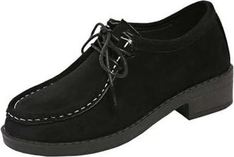 Generic Chaussures &agrave; lacets confortables pour femme - Bout rond - &Eacute;l&eacute;gantes et classiques - Talon bas - Chaussures de marche d&eacute;contract&eacute;es - Pour le travail, 