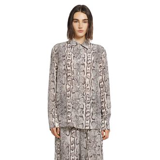 Balenciaga Python Print Silk Shirt