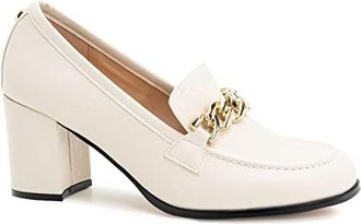 Andres Machado Escarpins en Soft pour Femme d&acute;Hiver - AM5588 - Style Mocassins - Bout carr&eacute; - Soft Blanc, EU 43