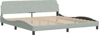 vidaXL Cadre de lit sans matelas gris clair 200x200 cm velours Vidaxl
