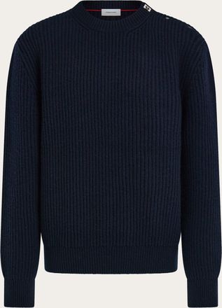 Ferragamo Herren Pullover mit Hug-Schnalle Blau