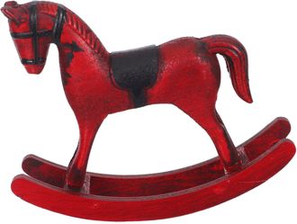 Cabilock Vintage Holzfigur Schaukelpferd aus Robustem Holz Handgefertigte Retro Dekofigur als Weihnachtsornament und Stilvolles Wohnaccessoire f&uuml;r Kinderzimmer