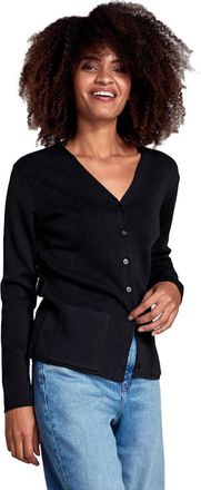 Armor Lux Damen Jacke mit V-Ausschnitt aus Wolle und Acryl Strickjacke, Schwarz, XS