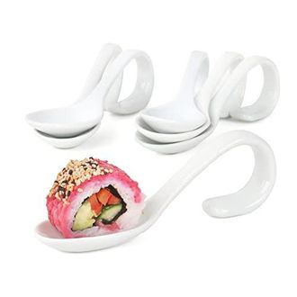 Holst Porzellan Appetizer Zakouski- & H&auml;ppchen L&ouml;ffel 14 cm, wei&szlig;, 6 Einheiten