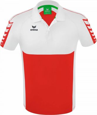 Erima Herren Six Wings Sport Polohemd (1112211), rot/weiß, 3XL