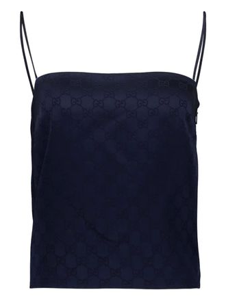 Gucci Satintop mit GG-Monogramm - Blau
