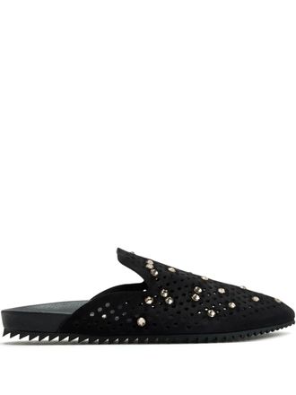 Pedro Garcia mules Braidy &agrave; ornements en cristal - BLACK BLACK CASTORO