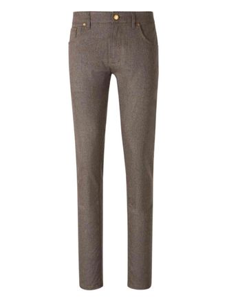 Pantaloni Torino Gekn&ouml;pfte Hose mit G&uuml;rtelschlaufe - Braun
