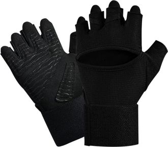 Generic Gewichtheberhandschuhe - Halbfinger-Fitnesshandschuhe mit verstellbaren Handgelenkbandagen | Schutzausrüstung für Fitnesstraining, Bodybuilding, Radfa