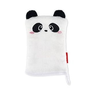 Legami Legami - Waschhandschuh, wiederverwendbar, weicher Stoff, entfernt Gesichts-Make-up, waschbar, hypoallergen, umweltfreundlich, 12 x 19 cm, Panda-Motiv