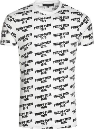 Philipp Plein T-Shirt Multi Logo Slim Fit Baumwolle Stretch Ideal f&uuml;r Streetwear, Freizeit, Urlaub und City-Looks
