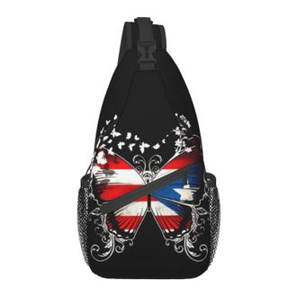 AOOEDM Puerto Rico PR Flag Sling Bag, Crossbody-Rucksack, Schulter-Brusttasche für Damen Herren Outdoor-Reisen Wandern Daypack