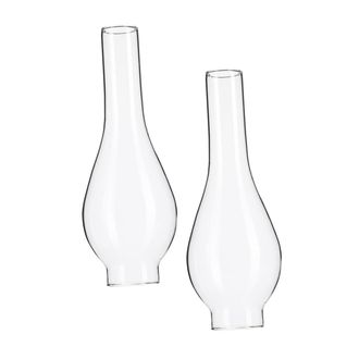 Cabilock 2 Stück Glaslampenschirm Ersatzglas für Petroleum Öllampen Klarer Lampenzylinder Leicht zu Reinigen Installieren Langlebiger Öllampenschirm für Vintag