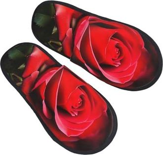 Generic Chaussons Maison Fleur De Roses Doux Chaussons Confortable Slippers Pour Unisex Hôtels Voyage L