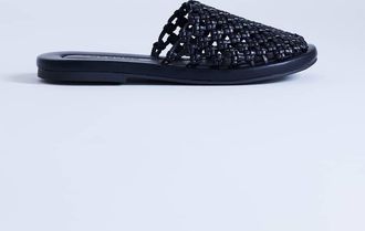 Topshop Beau - Mules tress&eacute;es - Noir