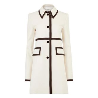 Nina Ricci Femme, Manteaux, Blanc, Taille: 48 FR Manteau en Gabardine de Laine